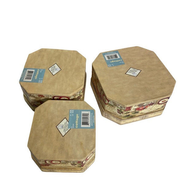 Accents | Retro Set Of 3 French Themed Stackable Decorative Storage ...